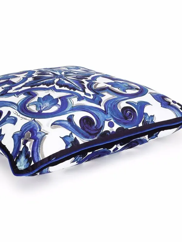 Dolce & Gabbana Large Mediterraneo Velvet-trim Cushion