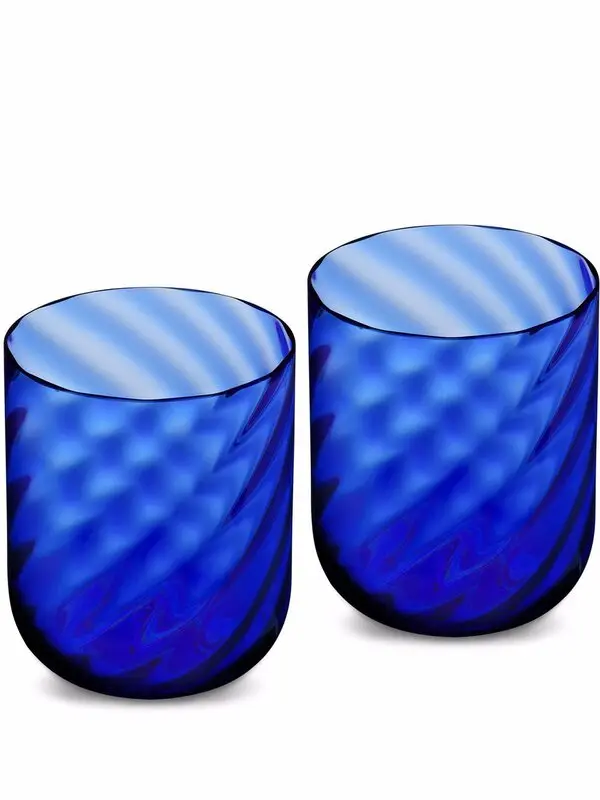 Dolce & Gabbana Hand-blown Murano Water Glasses - Blue