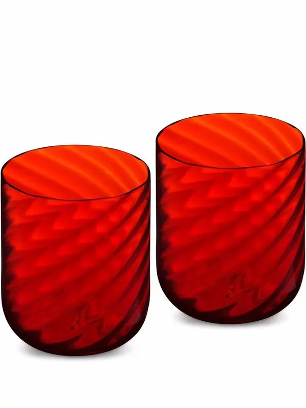 Dolce & Gabbana Hand-blown Murano Water Glasses - Red