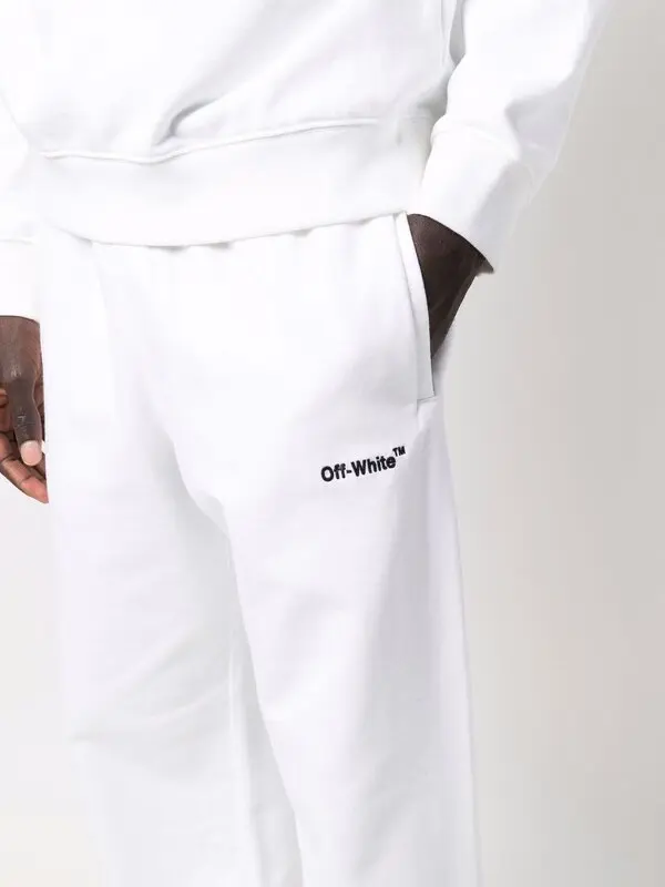 Off-White Helvetica Logo-print Track Pants - White