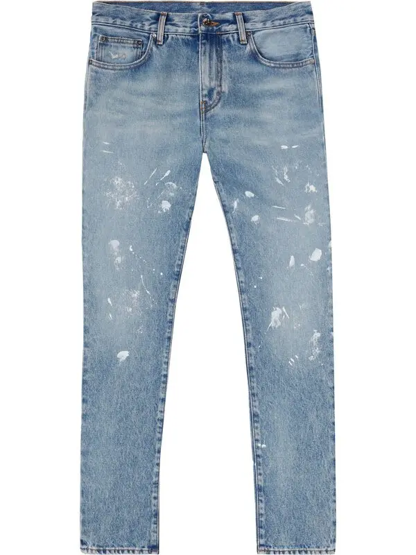 Off-White Diag-stripe Distressed Jeans