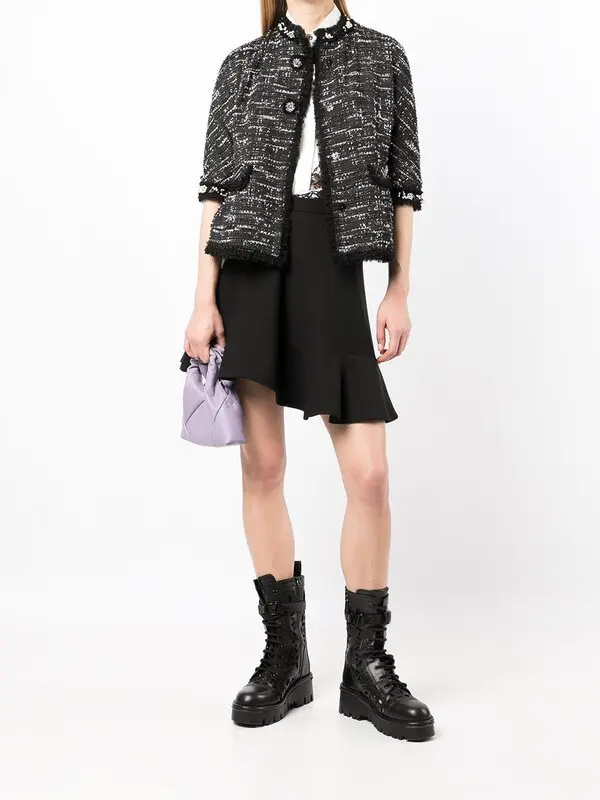 Shiatzy Chen Bead-embellished Tweed Jacket - Black