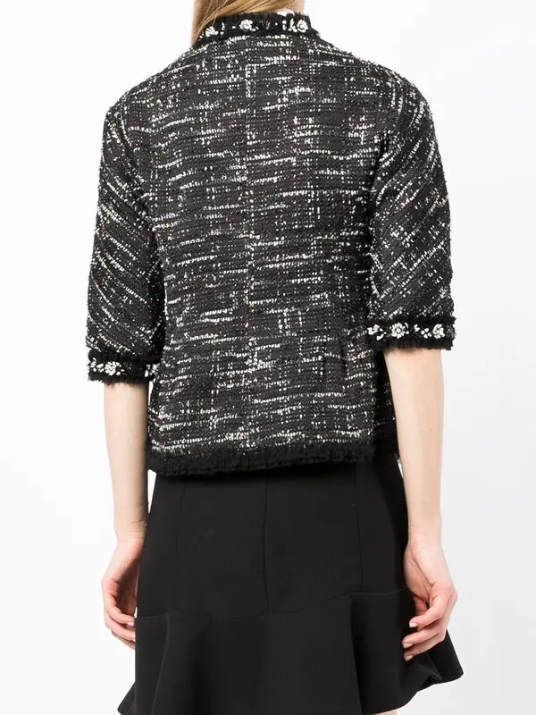 Shiatzy Chen Bead-embellished Tweed Jacket - Black
