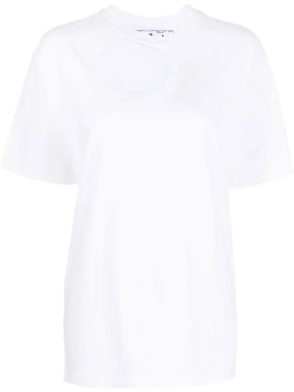 Off-White Cut-out Cotton T-shirt