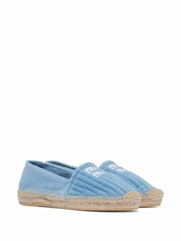 Miu Miu Terry-cloth Logo-embroidered Espadrilles