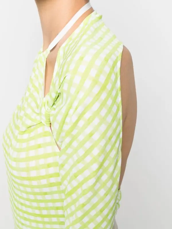 Jacquemus Check-print Bodysuit - Green