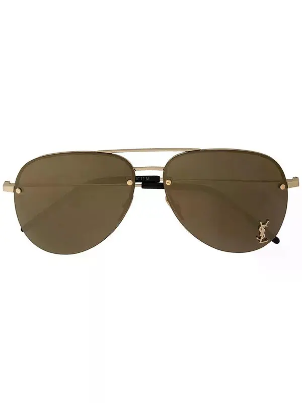 Saint Laurent Pilot Frame Sunglasses - Black