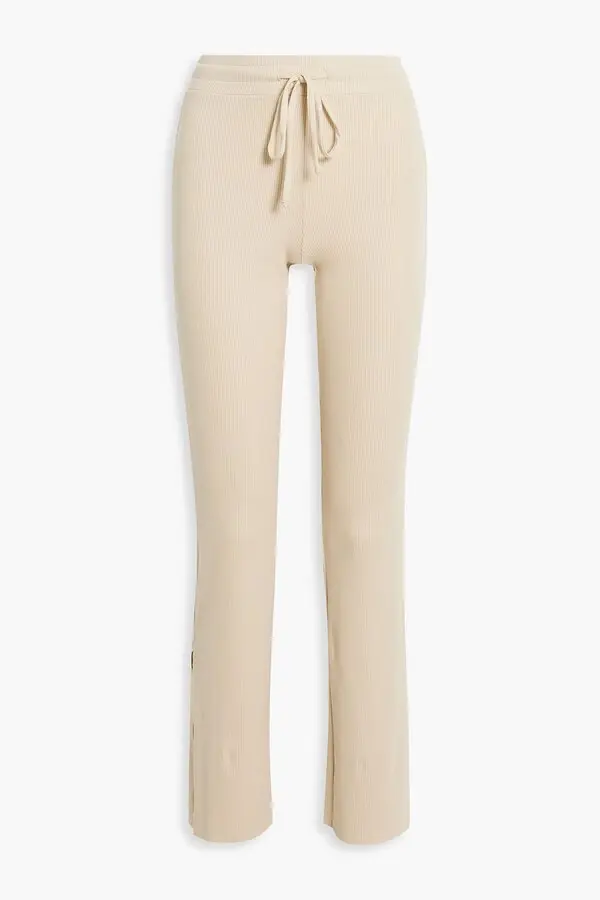 THE RANGE Ribbed Tencel™ Blend Jersey Track Pants - Ecru