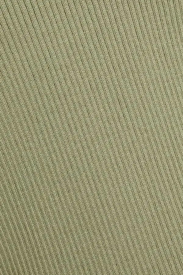 DION LEE Cutout Ribbed Wool-blend Top Size