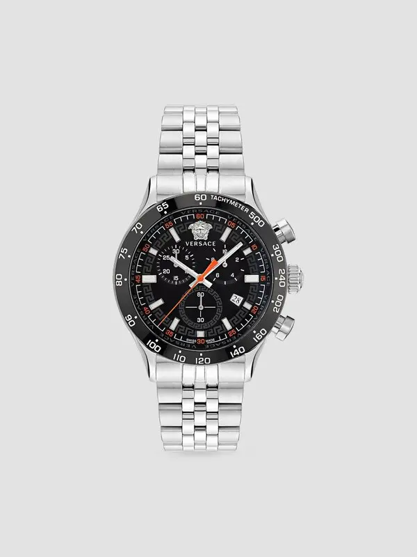 Versace Hellenyium Chrono 44mm Bracelet Watch - Grey