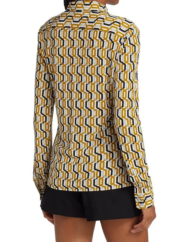 NILI LOTAN Celestine Abstract Print Shirt