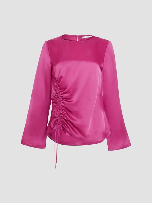Santorelli Fabi Satin Ruched Top