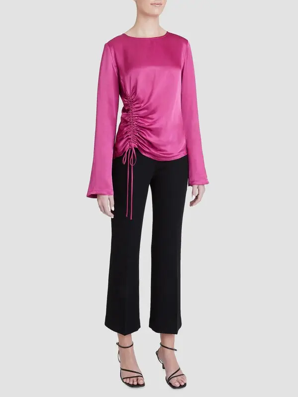 Santorelli Fabi Satin Ruched Top