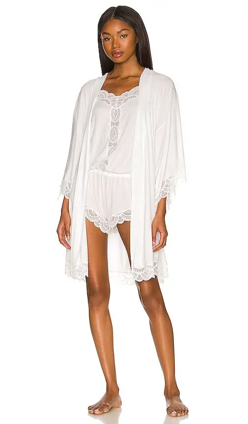 Eberjey Mariana The Mademoiselle Kimono Robe - White