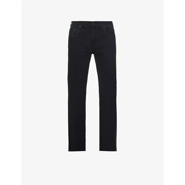 7 For All Mankind Regular-fit Straight Stretch-denim Jeans - Dark Blue