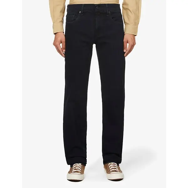 7 For All Mankind Regular-fit Straight Stretch-denim Jeans - Dark Blue