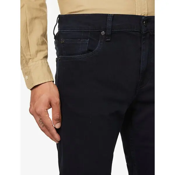 7 For All Mankind Regular-fit Straight Stretch-denim Jeans - Dark Blue