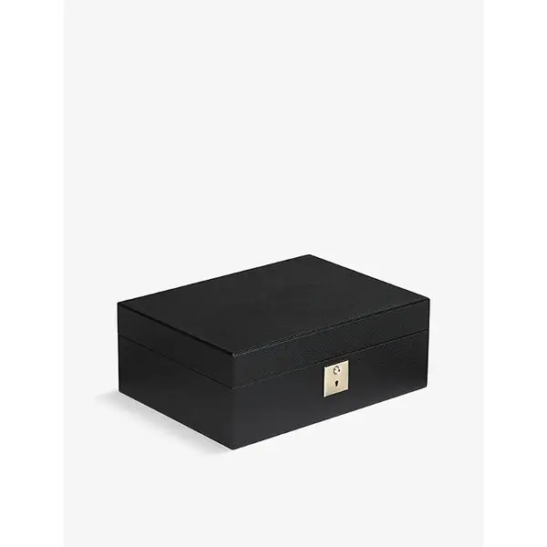 Smythson Panama Leather Lockable Jewellery Box With Travel Tray
