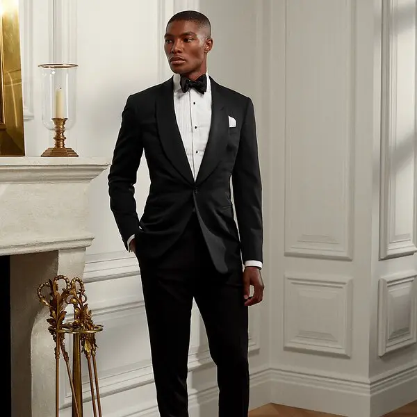 Ralph Lauren Gregory Handmade Barathea Shawl Tuxedo - Black