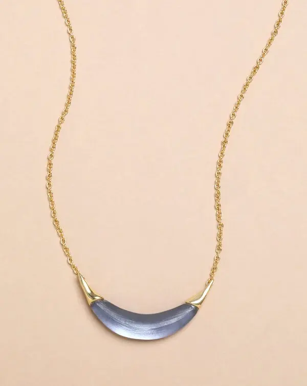 Alexis Bittar Capped Crescent Pendant Necklace - Gold