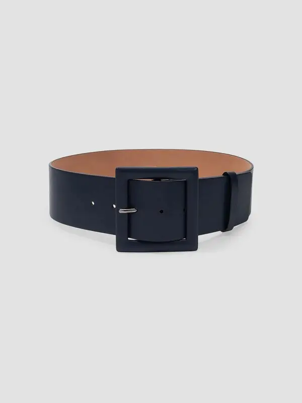 Carolina Herrera Icon Square Buckle Belt - Midnight