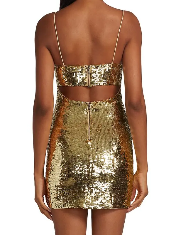 Alice + Olivia Nelle Sequined Cut-out Minidress