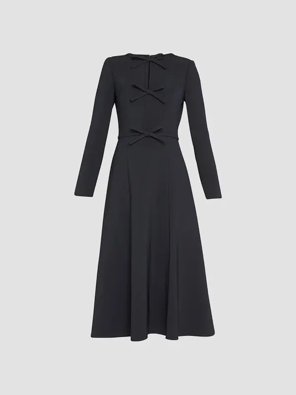 Carolina Herrera Icon Triple Bow Midi-dress - Black