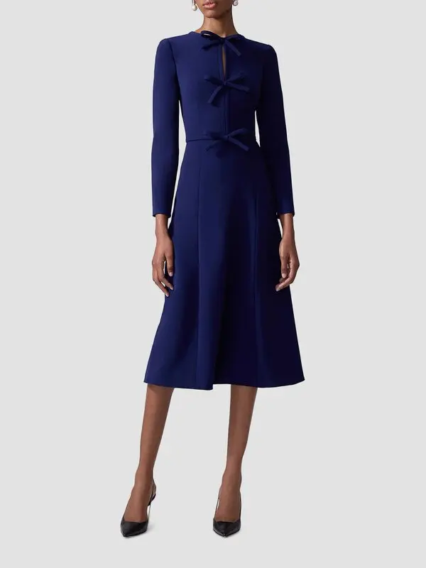 Carolina Herrera Icon Triple Bow Midi-dress - Midnight