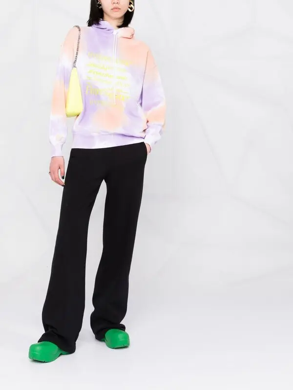 MSGM Slogan-print Tie-dye Hoodie