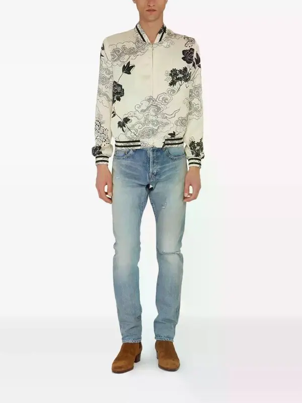 Saint Laurent Floral-print Bomber Jacket