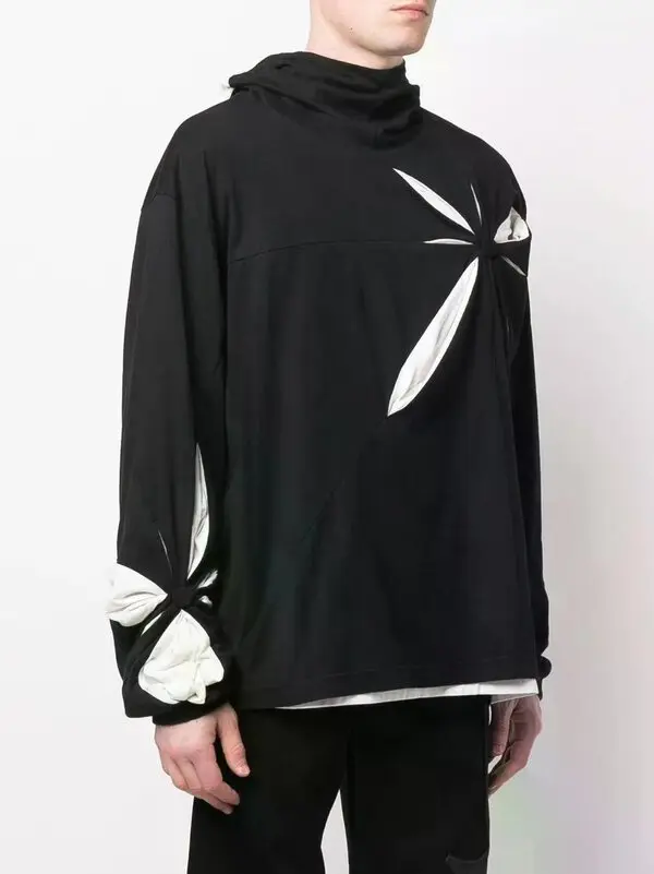 KUSIKOHC Origami-pattern Cotton Hoodie