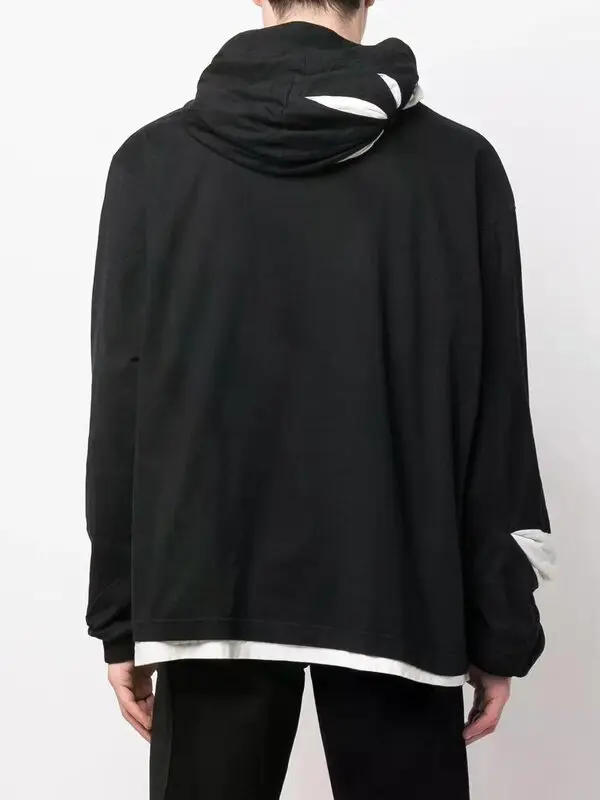 KUSIKOHC Origami-pattern Cotton Hoodie