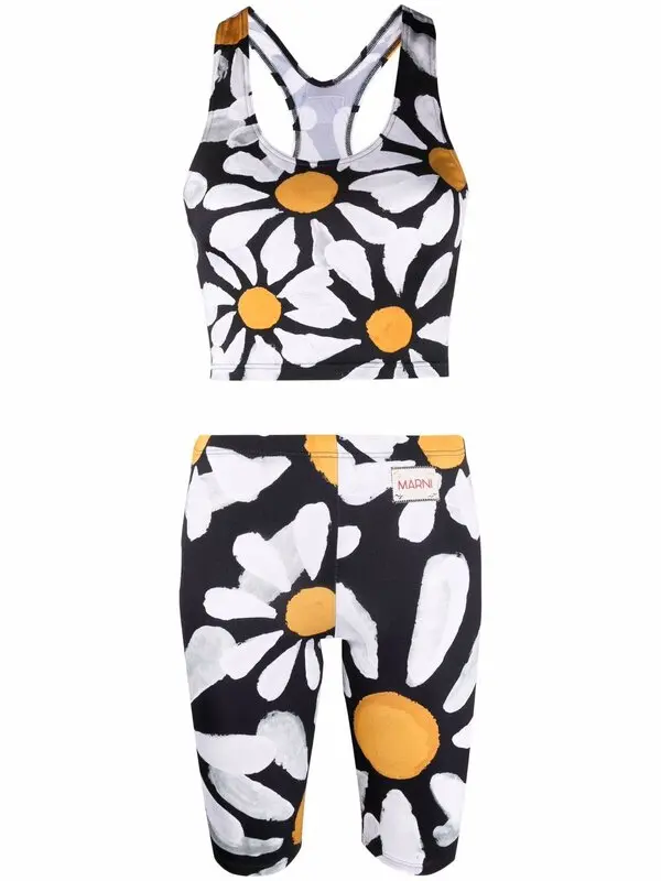 Marni Floral-print Shorts Bikini
