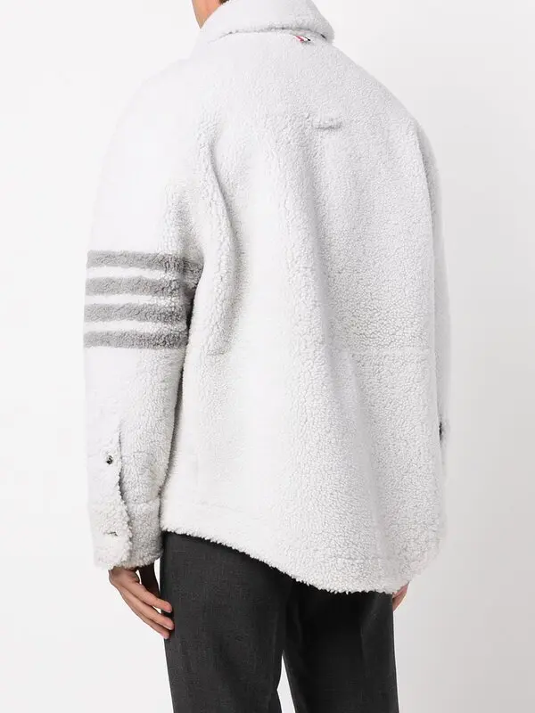 Thom Browne 4-bar Shearling Jacket - White
