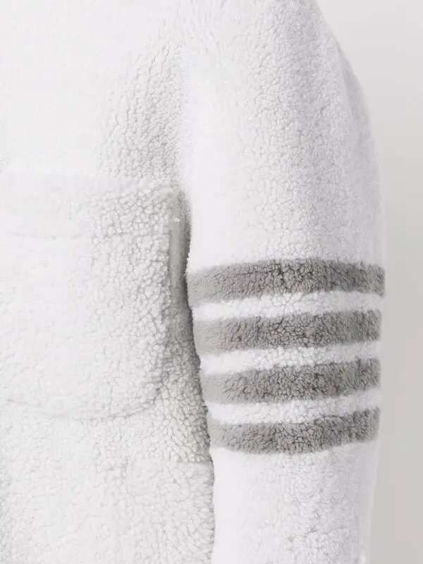 Thom Browne 4-bar Shearling Jacket - White