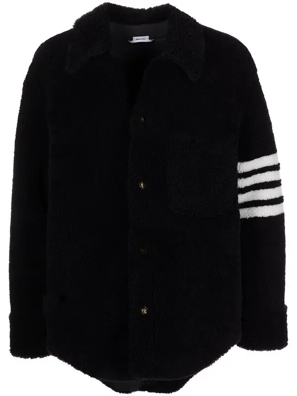 Thom Browne 4-bar Shearling Jacket - Blue