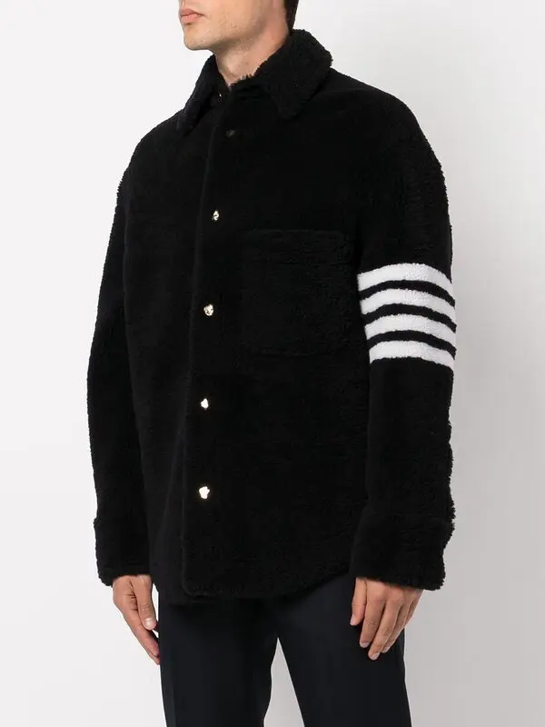 Thom Browne 4-bar Shearling Jacket - Blue