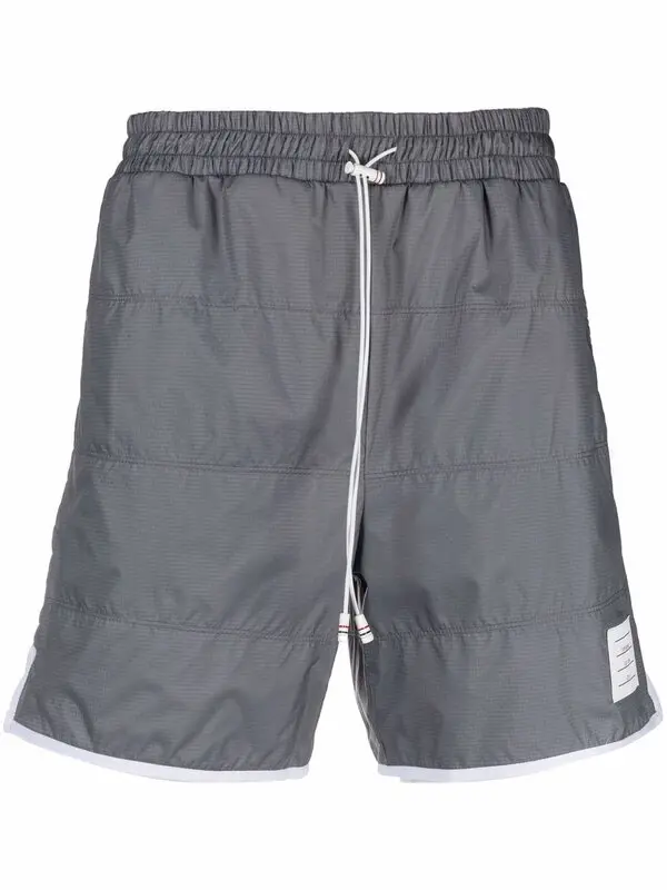 Thom Browne Ripstop Track Shorts - Silver