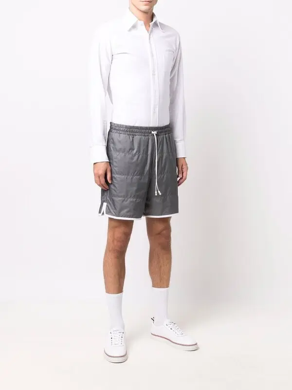 Thom Browne Ripstop Track Shorts - Silver