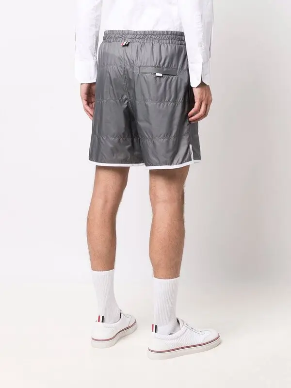 Thom Browne Ripstop Track Shorts - Silver