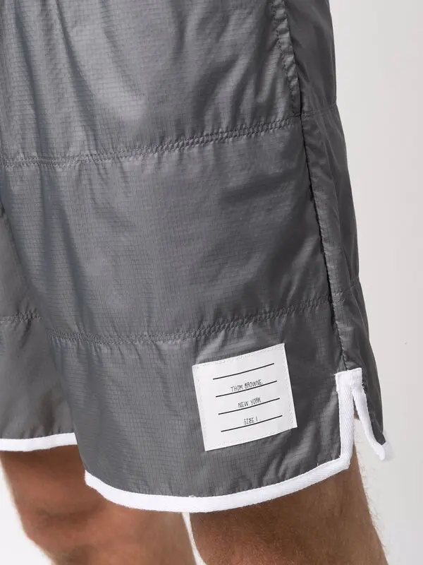 Thom Browne Ripstop Track Shorts - Silver