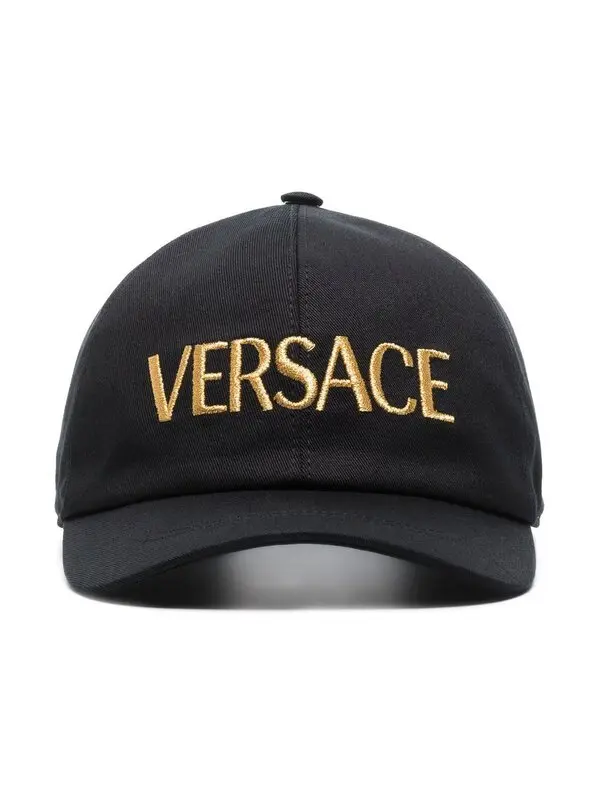Versace Embroidered Logo Cap - Black