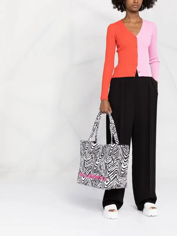 Karl Lagerfeld Zebra-print Logo Tote Bag