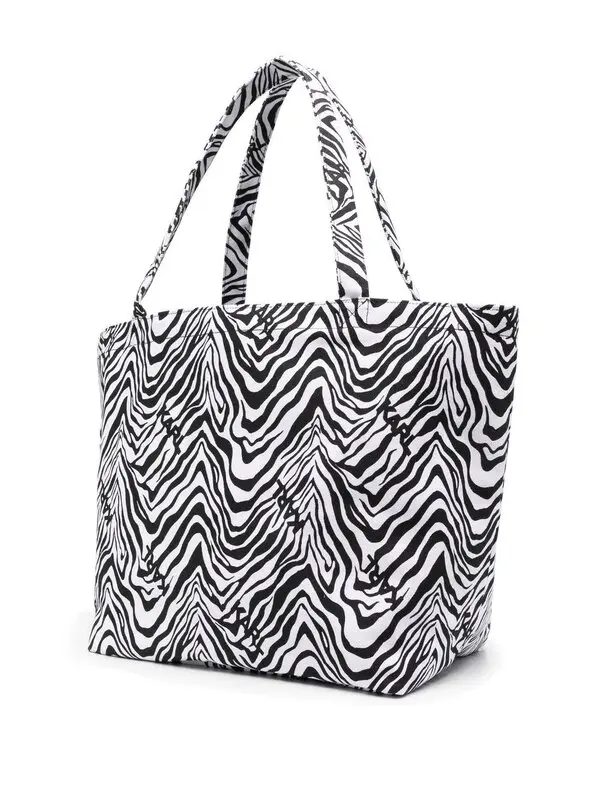 Karl Lagerfeld Zebra-print Logo Tote Bag