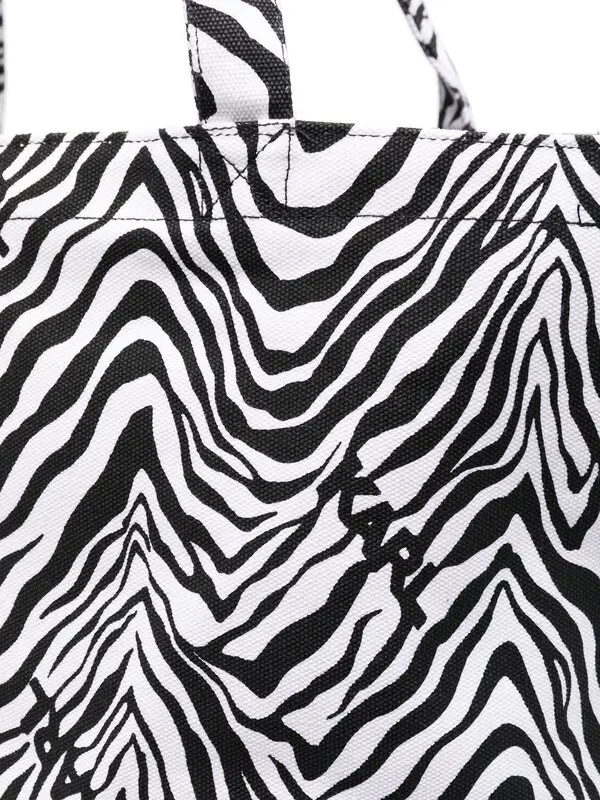 Karl Lagerfeld Zebra-print Logo Tote Bag
