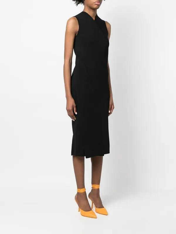 YVES SALOMON Wrapped V-neck Midi Dress