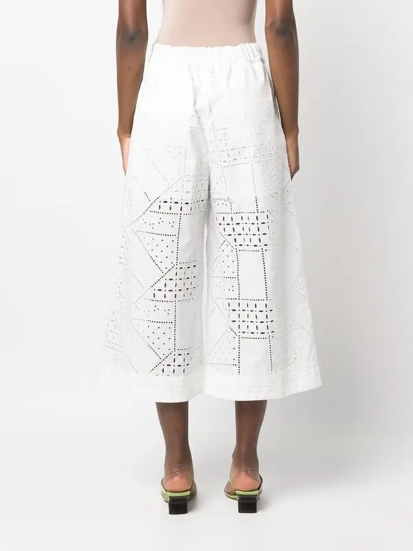 MSGM Embroidered Cotton-blend Culottes