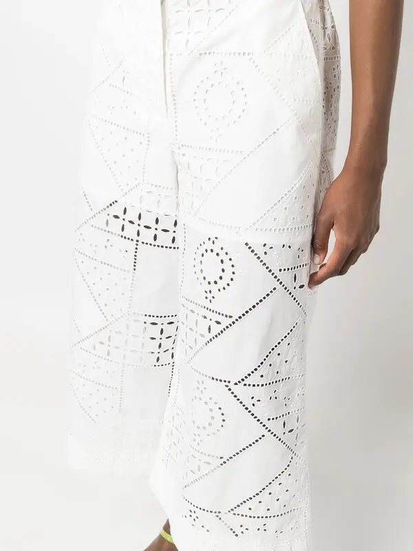 MSGM Embroidered Cotton-blend Culottes