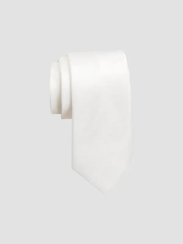 Emporio Armani Silk Neck Tie - White