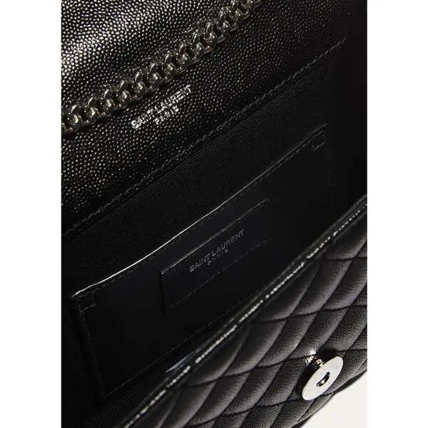 Saint Laurent Envelope Triquilt Small Shoulder Bag - Black